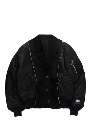 SPENCER BADU Buttoned Bomber Jacket - Black