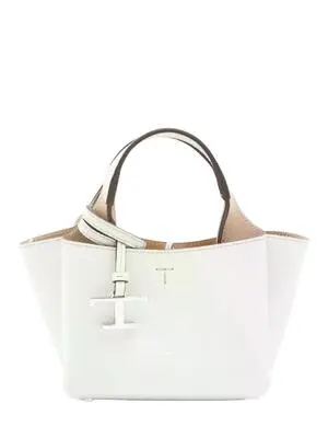 TOD'S Micro Leather Tote Bag - White