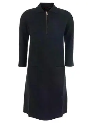 Max Mara Ere Half-zip Fastening Dress - Black