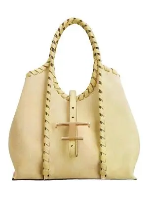 TOD'S T Timeless Braided Pendant Tote - Yellow