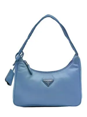 Prada 2019-2025 Re-edition 2000 Mini Tessuto Shoulder Bag - Blue