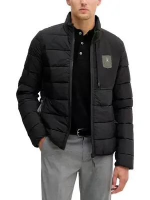 AERONAUTICA MILITARE Padded Jacket With Logo Patch - Black