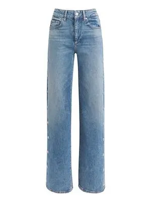 PAIGE Sasha Side Snap Wide Leg Jeans