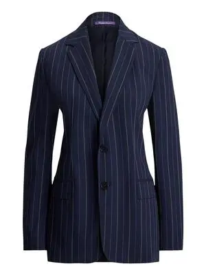 Ralph Lauren Wool Pinstripe Marcy Blazer - Navy