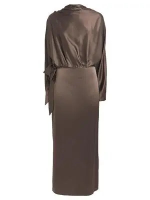 Staud Silk-blend Phoebe Maxi Dress - Brown