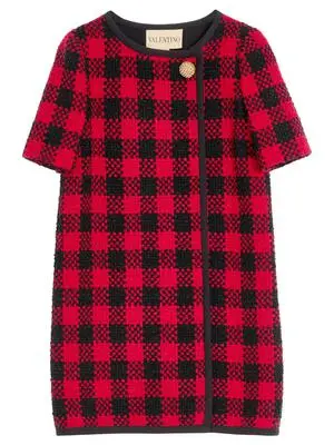 Valentino Garavani Tweed Check Mini Dress - Red