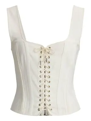 Ralph Lauren Cotton-blend Kat Corset Top - White