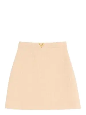 Valentino Garavani Virgin Wool-blend Tweed Mini Skirt - Nude