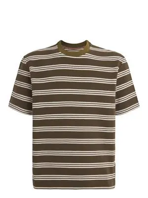 Paul Smith Cotton-blend Textured Stripe T-shirt - Green