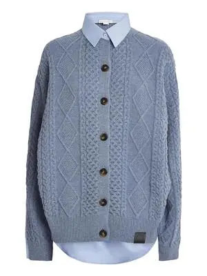 Stella McCartney Wool Hybrid Shirt-cardigan - Blue