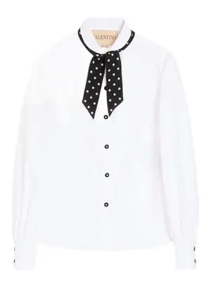 Valentino Garavani Cotton Tie Blouse - White