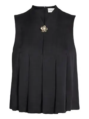 Claudie Pierlot Satin Pleated Top - Black