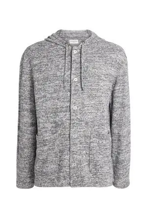 Officine Générale Cotton-blend Basile Button-up Hoodie - Grey
