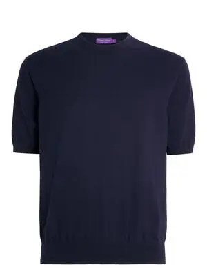 Ralph Lauren Purple Label Cashmere Short-sleeve Sweater - Navy