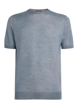 Colombo Cashmere-silk T-shirt - Grey