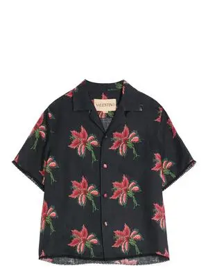 Valentino Garavani Linen Floral Shirt - Black