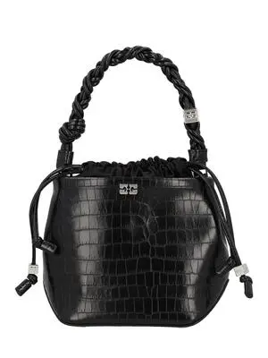 GANNI Leather Bucket Bag - Black