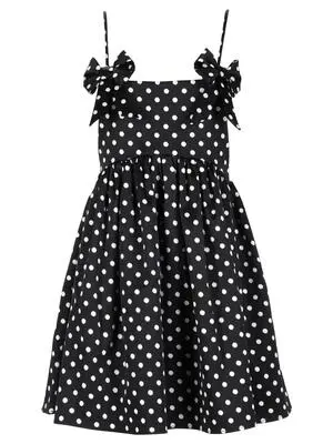GANNI Polka Dot Mini Dress - Black