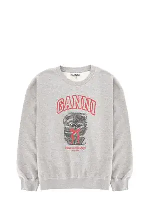 GANNI Printed Sweatshirt - Grey