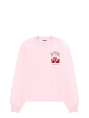 GANNI Logo Sweatshirt - Pink
