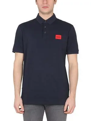 Hugo Polo With Logo Patch - Blue