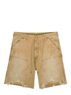 SAINT MXXXXXX Distressed Canvas Shorts - Beige