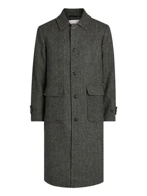 LES DEUX Maximillian Herringbone Wool-blend Coat - Black