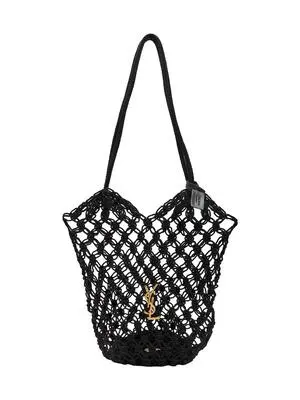 Saint Laurent Large Knit Hobo Bag - Black