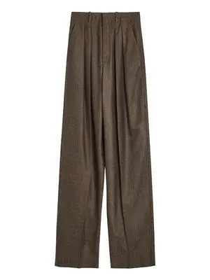 Saint Laurent Straight-leg Wool Trousers - Brown