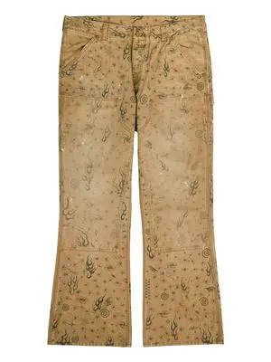 SAINT MXXXXXX Dr. Woo Printed Canvas Trousers - Beige