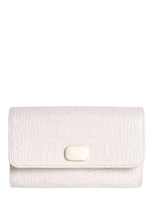 Jeffrey Levinson Leather Croc-embossed Clutch - Ivory