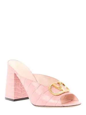 Valentino Garavani Vlogo Signature Slides - Rose/nude