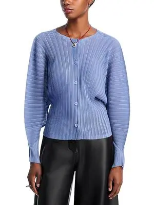 Issey Miyake Plisse Cardigan - Steel Blue