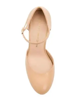 STUART WEITZMAN 100mm Babette Leather Platform Pumps - Adobe