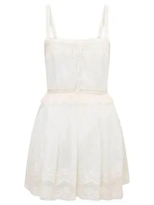 LoveShackFancy Hadlee Lace Cotton Dress - White