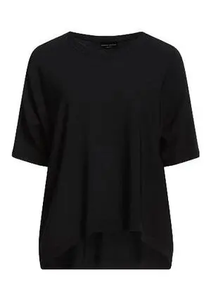 ROBERTO COLLINA Knitted Short Sleeve Top - Black