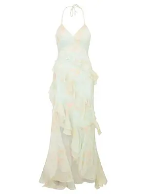 LoveShackFancy Viola Ruffled Chiffon Dress - Multi