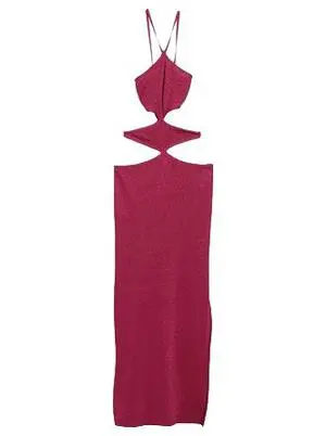 CIRCUS HOTEL Knitted Cutout Maxi Dress - Red