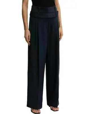 Stine Goya Belted Pleated Trousers - Blue