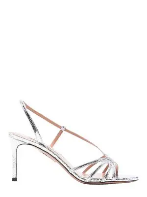 AQUAZZURA Metallic Effect Stiletto Sandals - Silver