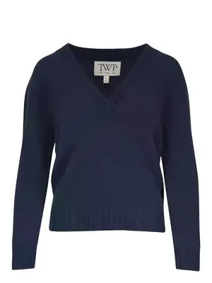 TWP Long-sleeve V-neck Sweater - Blue