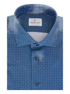EMANUEL BERG Patterned Shirt - Blue