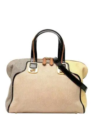 Fendi Small Colorblock Chameleon Satchel - Brown