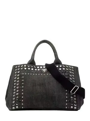 Prada Denim Canapa Bijoux Satchel 2013-2025 - Black