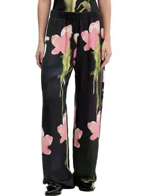 Stine Goya Floral-print Palazzo Pants - Black