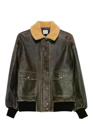 Khaite Fur Collar Pocket Jacket - Brown