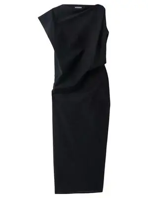 Jacquemus Draped Midi Dress - Black