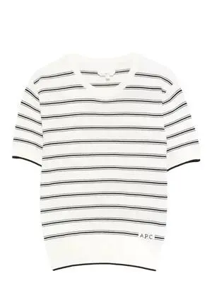 A.p.c. Striped-pattern T-shirt - White