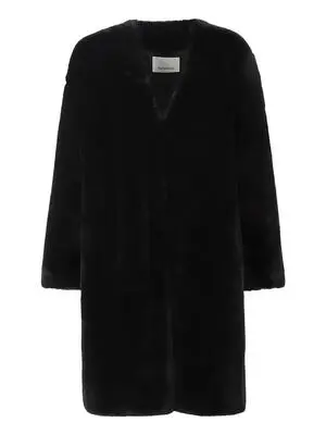 THE FRANKIE SHOP Matera Collarless Coat - Black