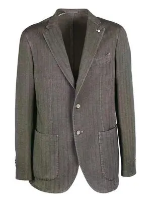 L.B.M. 1911 Herringbone-pattern Blazer - Brown